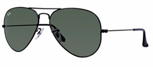 ray-ban rb3025 l2823 black/g-15 green metal aviator sunglasses for men for women + bundle with designer iwear eyewear kit