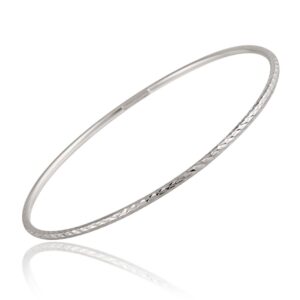 hoops & loops - sterling silver diamond cut bangle bracelet | sterling silver