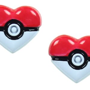 Pokemon Pokeball Heart Stud Earrings