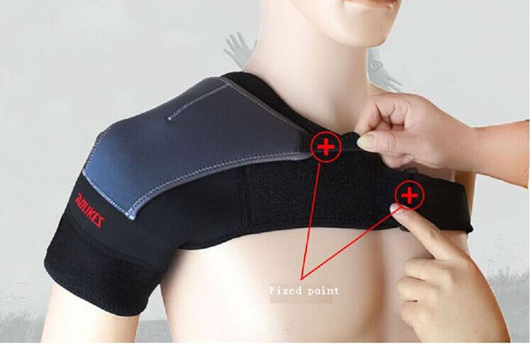 Mcolics Shoulder Support Joint Compression Warmth Protective Gear Adjustable Pad Belts Badminton Basketball Fitness Sports Shoulder Protector Arthritis Pain Shoulder Support Strap (Left Shoulder)