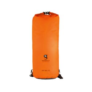 geckobrands (60l or 15.8 gal, neon orange tarpaulin dry bag, pvc material, shoulder strap