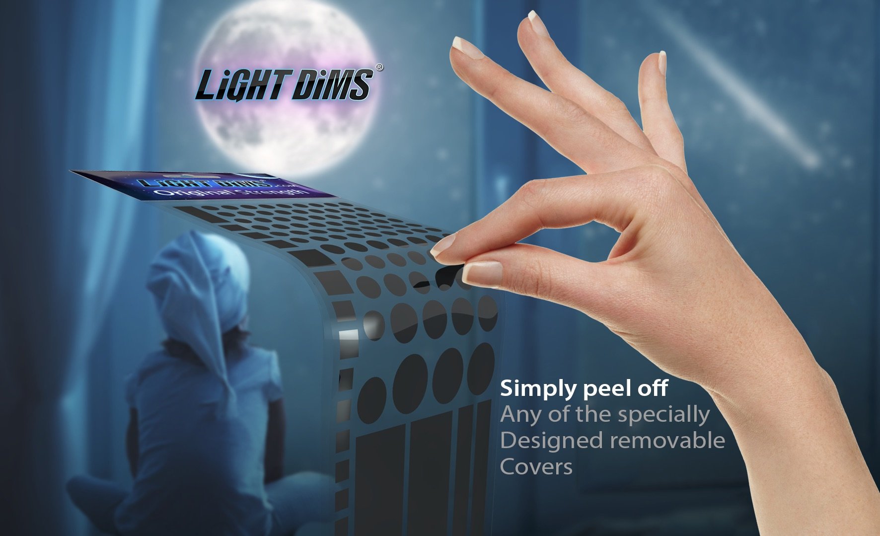 LightDims Original Strength Light Dimmer LED Covers (2 Sheets) Shapes & Uncut Sheet for Electronics & Appliances & More. Professional Retail Packaging