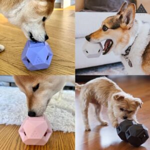 Treat Dispensing Balls for Medium Dogs and Cat Treat Dispenser Toy Interactive for Self-Play Improves Oral Hygiene, Mental Simulation, and Bordem Buster, Simple and Effective Food Toy (3.6 x 3.6 in)