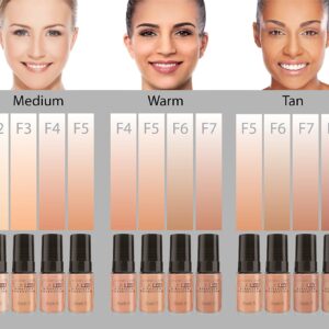 Luminess Air Basic Airbrush Makeup Kit and 9-Piece Silk 4-In-1 Airbrush Foundation Starter System, Warm Coverage - Quick, Easy and Long Lasting Application - Includes Primer, Blush and Glow