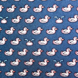 Kings and Wolves Men's 100% Silk Neckties Duck Printed Tie (Blue)