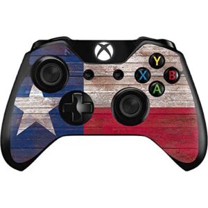 skinit decal gaming skin compatible with xbox one controller - originally designed texas flag dark wood design