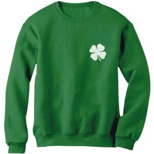 Tstars St Patricks Day Sweatshirt Women Four Leaf Clover Irish Shamrock Sweatshirts Medium Green