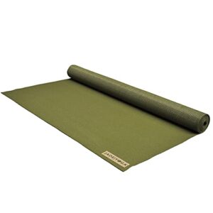 jadeyoga voyager yoga mat - lightweight & portable rubber yoga mat - non-slip exercise mat for women & men - great for yoga, home workout, gym fitness, pilates, stretching, and more (68" olive green)