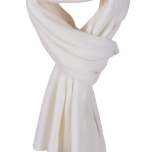 Love Cashmere Women's 100% Cashmere Wrap Scarf - White - hand made in Scotland RRP $350