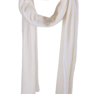 Love Cashmere Women's 100% Cashmere Wrap Scarf - White - hand made in Scotland RRP $350