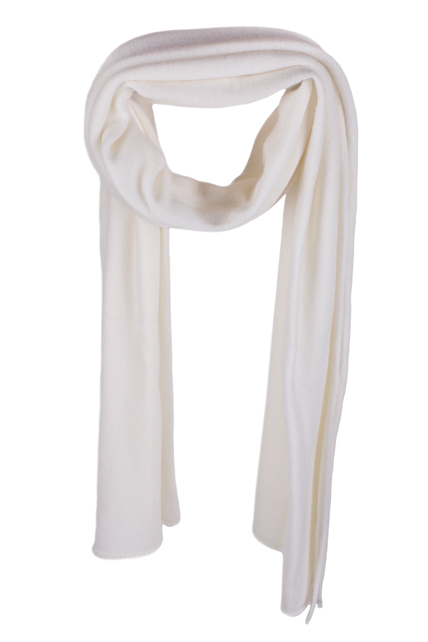 Love Cashmere Women's 100% Cashmere Wrap Scarf - White - hand made in Scotland RRP $350