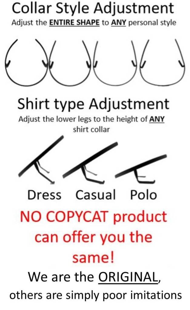 SIZE SELECTED: 16 Off-White | THE ORIGINAL Collar Support System | Collar Stays | NOT MADE of cheap, useless plastic like Copycat products.