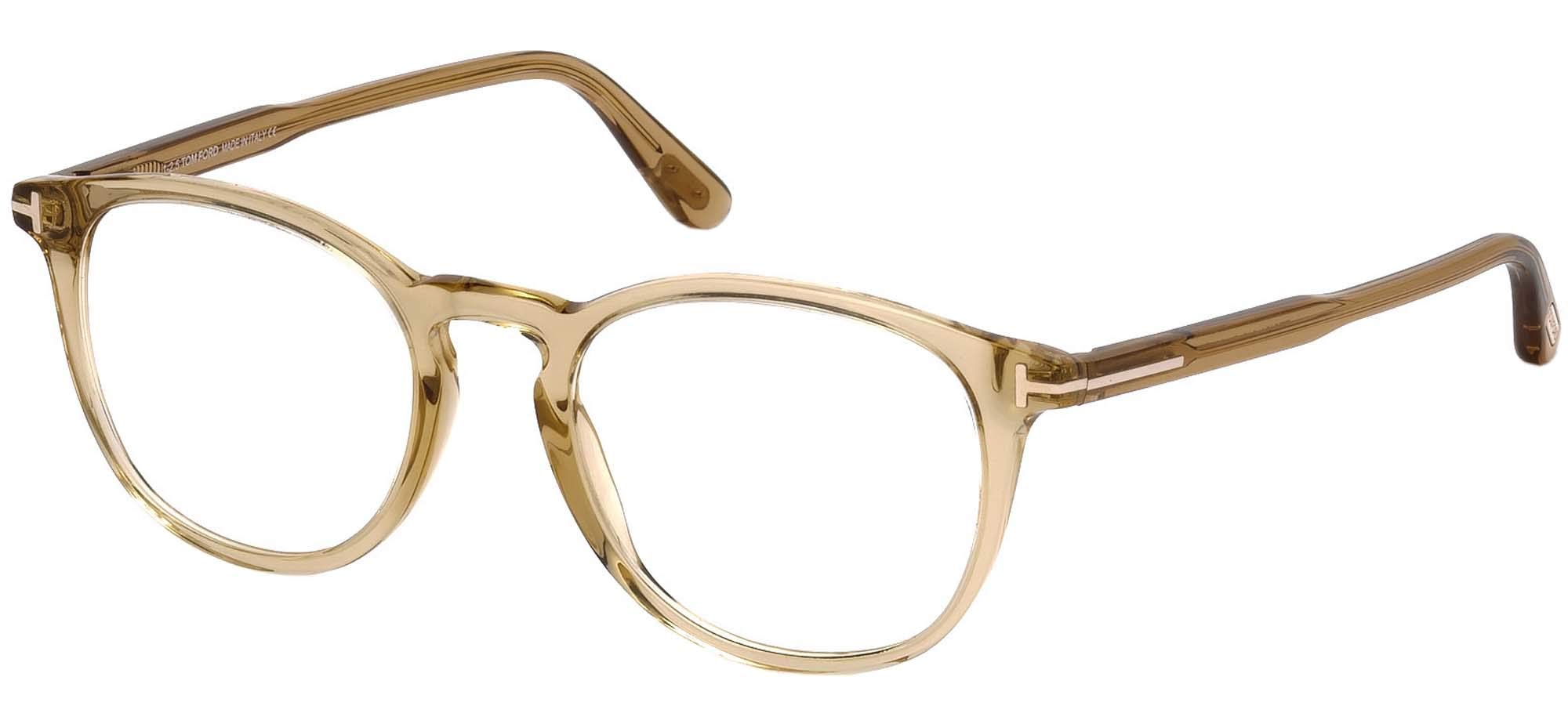 Tom Ford FT5401 Eyeglass Frames - Shiny Light Brown Frame, Shiny Light Brown Lenses, FT540151045