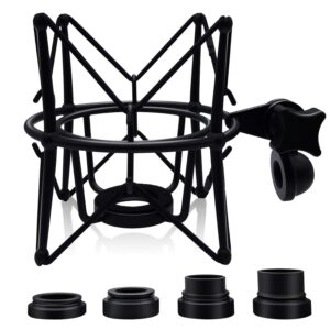 boseen microphone shock mount mic holder - anti vibration spider shockmount compatible with many condenser mics like at2020 mxl 770 mxl 990 samson g track pro rode procaster nt1-a neumann u87 etc.