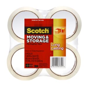 scotch long lasting storage packaging tape, 1.88 in x 54.6 yd, 4 rolls (3650-4)