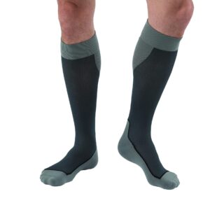 JOBST 7528911 Sport Knee High 15-20 mmHg Compression Socks, Black/Grey, Medium