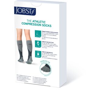 JOBST 7528911 Sport Knee High 15-20 mmHg Compression Socks, Black/Grey, Medium