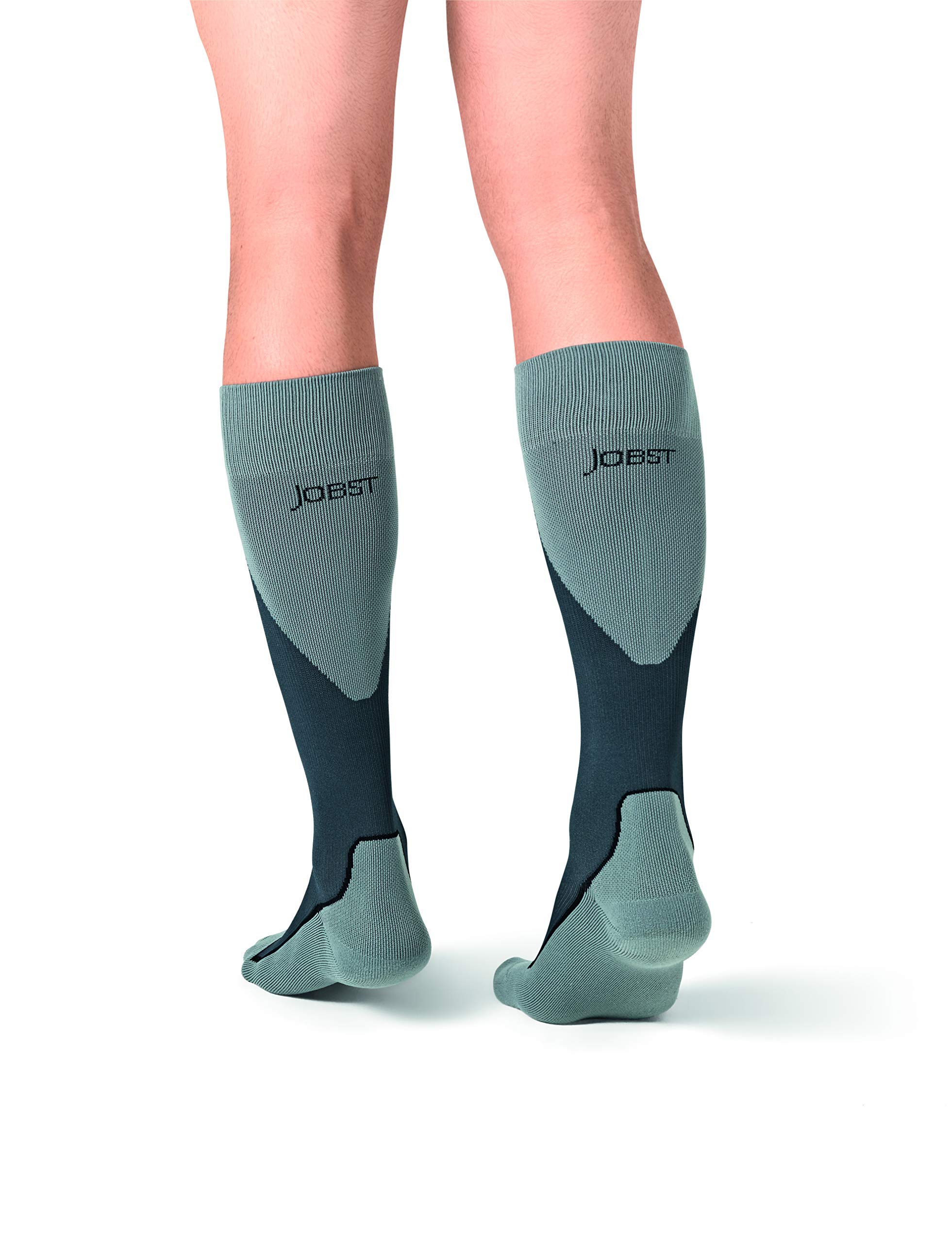 JOBST 7528911 Sport Knee High 15-20 mmHg Compression Socks, Black/Grey, Medium