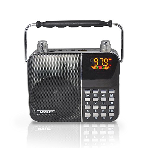 Pyle Portable Lightweight Headset Microphone Voice Amplifier, FM Radio with Digital LCD Display, Ideal for Teachers, Presentations, Karaoke, Tour Guides, USB/SD Card Slot. (PWMA63)