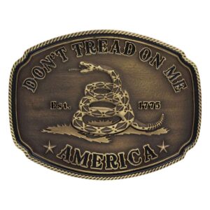 montana silversmiths 2nd amendment series attitude western belt buckle (american gadsden don't tread on me)