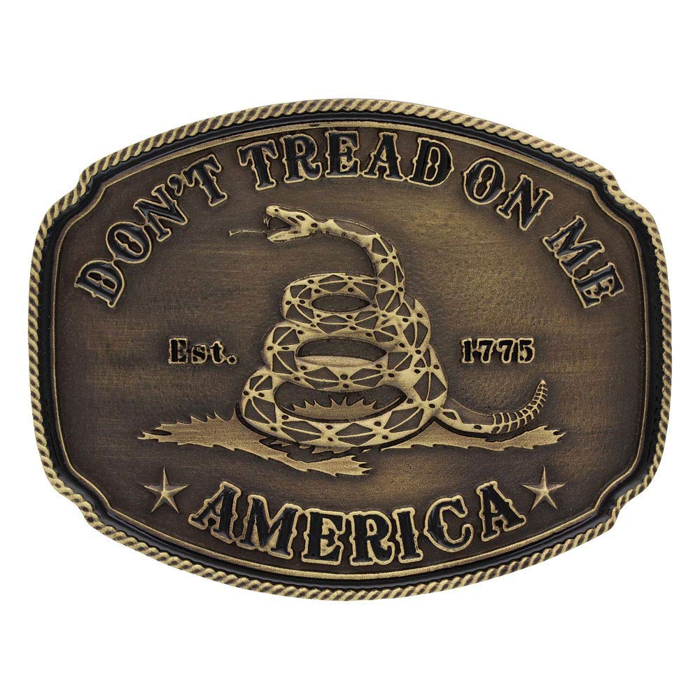 Montana Silversmiths 2nd Amendment Series Attitude Western Belt Buckle (American Gadsden Don't Tread on Me)