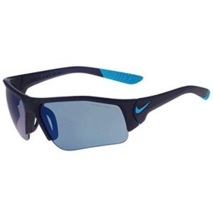 nike golf skylon ace xv junior sunglasses, matte midnight navy/blue lagoon frame, grey with blue sky flash lens