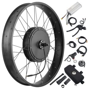 aw electric bike conversion kit 48v 1000w 26" front wheel e-bike conversion kit for fat tire bike frame ebike wheel kit cycling brushless gearless hub motor kit