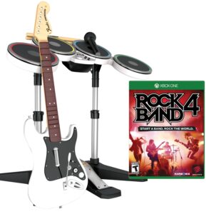 rock band 4 band-in-a-box software bundle for xbox one - white