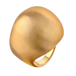 mytys fashion gold & silver statement rings for women matt brush metallic design cocktail ring style 49