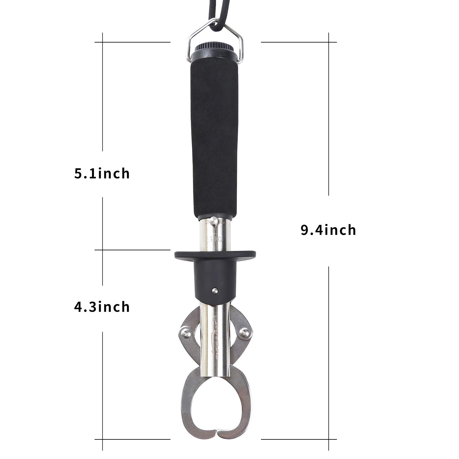 ENTSPORT Fish Lip Gripper Fish Scales Professional Fish Holder Stainless Steel Grabber 40 Pound Fish Lip Grip Tool with Weight Scale