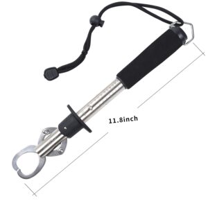 ENTSPORT Fish Lip Gripper Fish Scales Professional Fish Holder Stainless Steel Grabber 40 Pound Fish Lip Grip Tool with Weight Scale