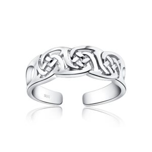 hoops & loops sterling silver irish celtic knot toe ring unisex