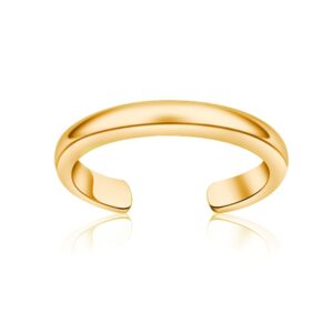 hoops & loops yellow gold flashed sterling silver high polished plain simple toe ring