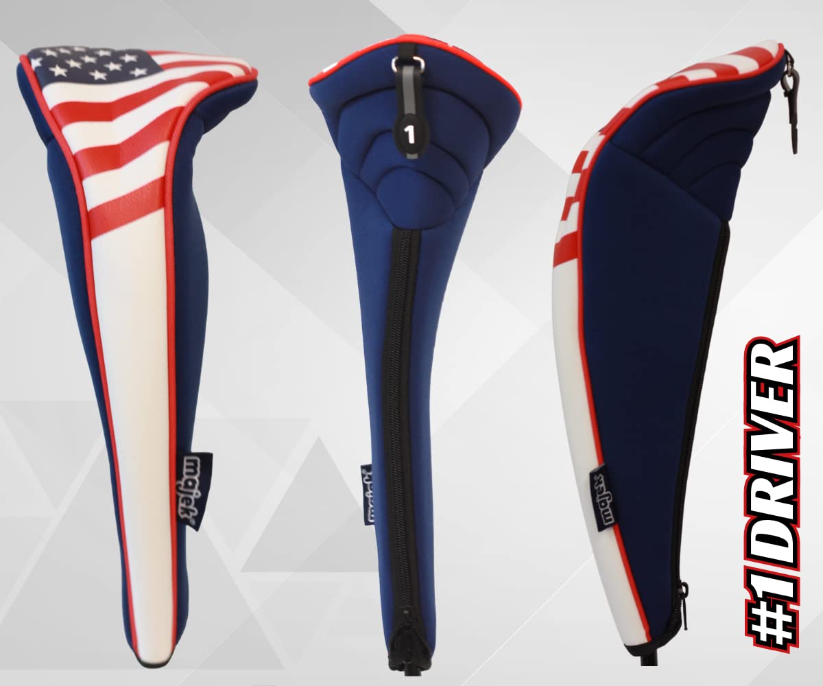 USA Patriot Golf Zipper Head Covers Driver #1 Headcover Neoprene