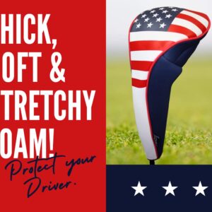 USA Patriot Golf Zipper Head Covers Driver #1 Headcover Neoprene