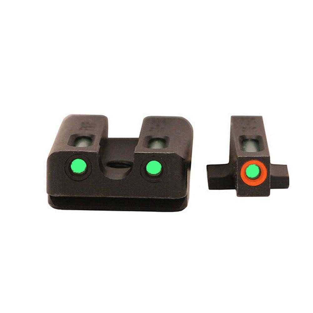 TRUGLO TFX PRO Handgun Sight - Compact Snag-Free, Durable, Glowing Tritium & Fiber-Optic Xtreme Night Sight with High Contrast Orange Front Ring, Compatible with FN FNX9 Handguns