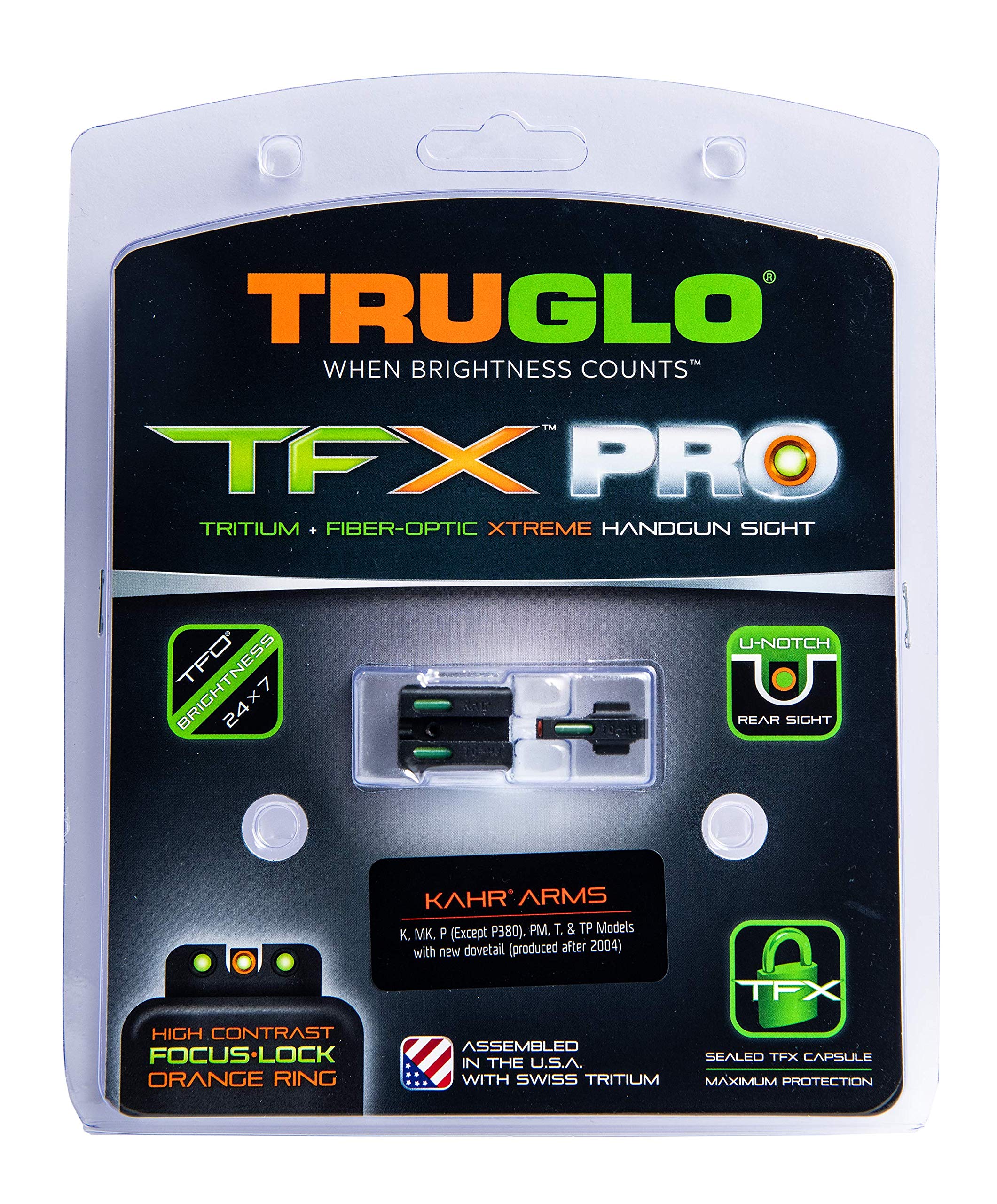 TRUGLO TFX Orange Kahr Handgun Sights (TG13KA1PC)