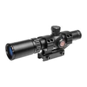 truglo tg8516tl tru-brite 1 to 6x magnification 24 millimeter illuminated power ring duplex dot riflescope with mil dot reticle and mount, matte black