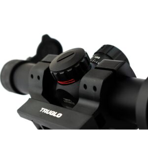 TruGlo TG8516TL Tru-Brite 1 to 6x Magnification 24 Millimeter Illuminated Power Ring Duplex Dot Riflescope with MIL DOT Reticle and Mount, Matte Black