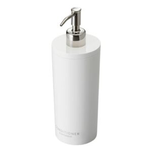 yamazaki 2930 tower conditioner dispenser contemporary bottle pump for shower, round, white