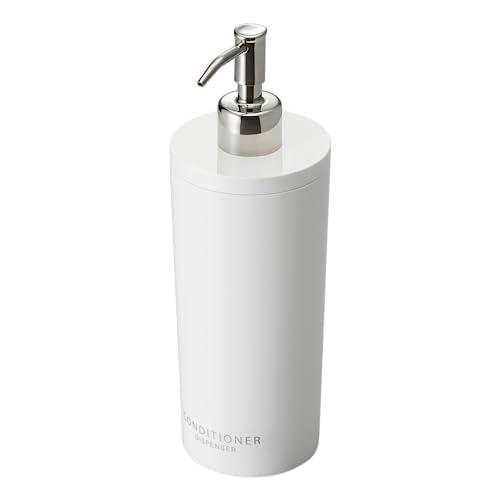 Yamazaki 2930 Tower Conditioner Dispenser Contemporary Bottle Pump for Shower, Round, White