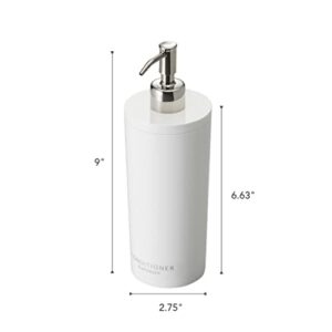 Yamazaki 2930 Tower Conditioner Dispenser Contemporary Bottle Pump for Shower, Round, White