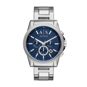 a｜x armani exchange men's chronograph silver-tone stainless steel bracelet watch (model: a|x2509)