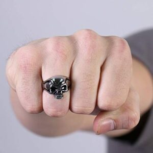 Hot Leathers Skull Cigar Ring (Silver, Size 13)