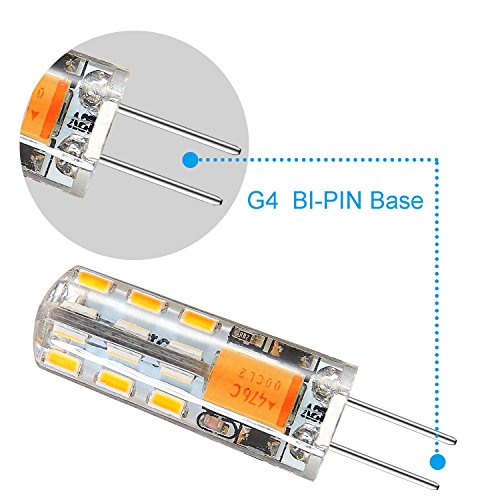 RAYHOO 10pcs G4 LED Bulbs JC Bi-Pin Base Lights 1.5W AC/DC 12V 10W-20W T3 Halogen Bulb Replacement Landscape Bulbs (Warm White 3000K)