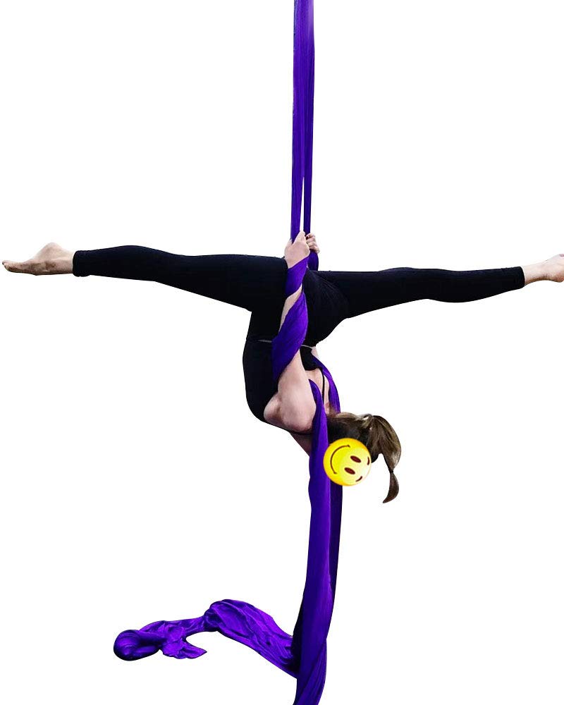 Dasking Premium Aerial Silks Equipment - Safe Deluxe Aerial Kit (Dark Purple)