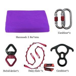 Dasking Premium Aerial Silks Equipment - Safe Deluxe Aerial Kit (Dark Purple)