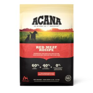 acana grain free dry dog food, red meat recipe, 13lb