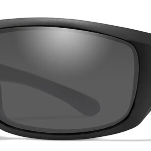 Wiley X WX Omega Sunglasses, Safety Glasses for Men and Women, UV Eye Protection for Shooting, Fishing, Biking, and Extreme Sports, Matte Black Frames, Tinted Lenses