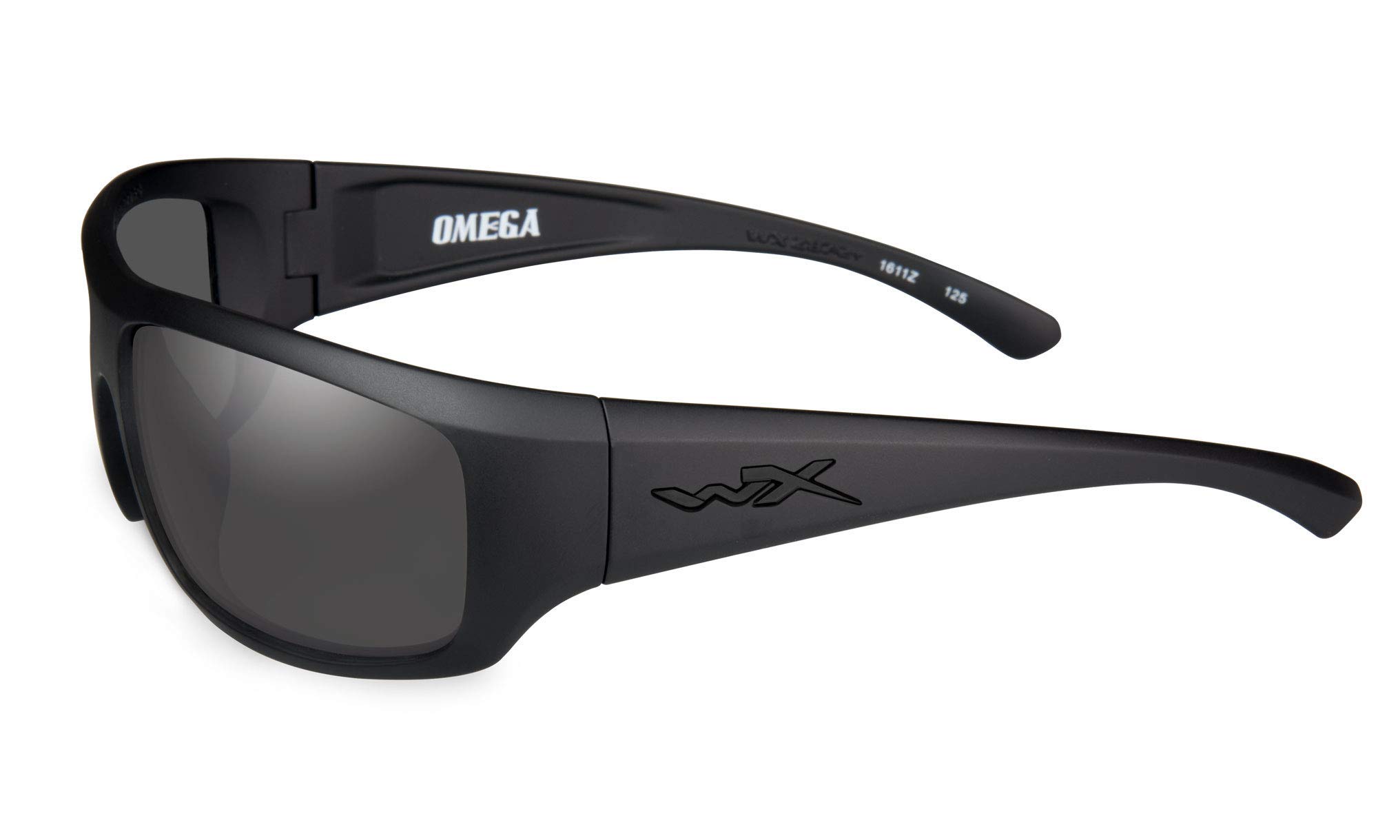 Wiley X WX Omega Sunglasses, Safety Glasses for Men and Women, UV Eye Protection for Shooting, Fishing, Biking, and Extreme Sports, Matte Black Frames, Tinted Lenses